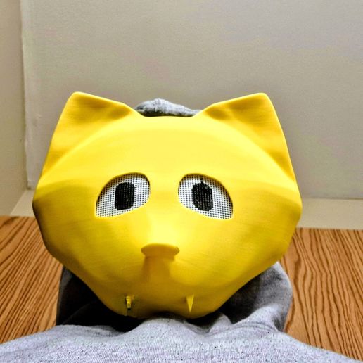 🐱 Yellow fox/cat mask・ 3MF File for 3D printing・Cults