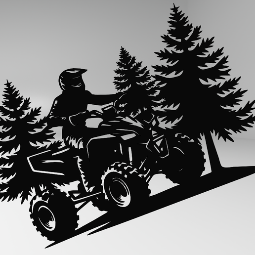 STL file ATV in the Forest - Line Art 🎨 ・3D print design to download・Cults