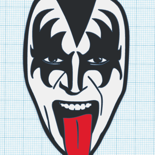 💋 Kiss Gene Simmons Face Keychain / Wall Art・ STL File for 3D printing ...
