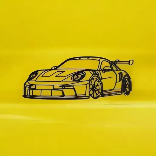 Archivo STL Porsche 911 GT3 RS 3D Printed Silhouette Wall Art 👤 ・Design ...