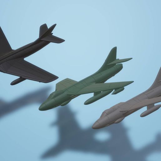 🏹 1:200 Hawker Hunter・ STL File for ・Cults