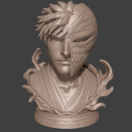 👤 Ichigo Hollow Mask Bust - Bleach Inspired 3D Printable STL Model・ STL ...