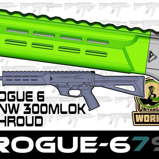 Free STL file Rogue 6: UNW R6 300 M-lok shroud 🔫 ・3D print model to ...