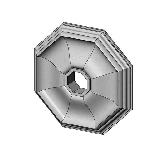 STL file Octagonal curved classic ceiling medallion rosette relief 3D ...