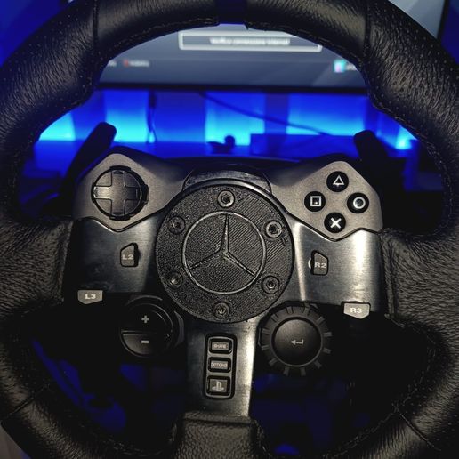 🚗 Logitech G29/G920/G923 Mercedes Logo Mod・Free STL File for 3D ...