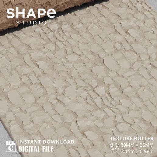 🪨 Rock Wall Pattern Polymer Clay Seamless Texture Roller | Digital STL ...