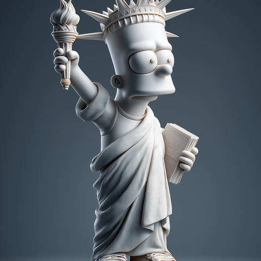 🐉 Bart Simpson Liberty Statue Toy・ STL File for 3D printing・Cults