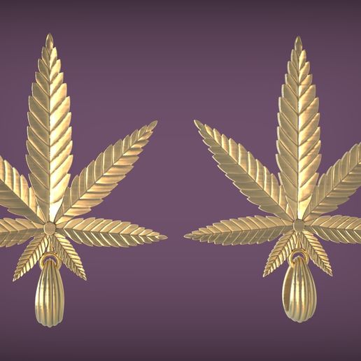 💐 Hemp Cannabis Leaf Pendant 3D Model・ STL File for 3D printing and CNC ...