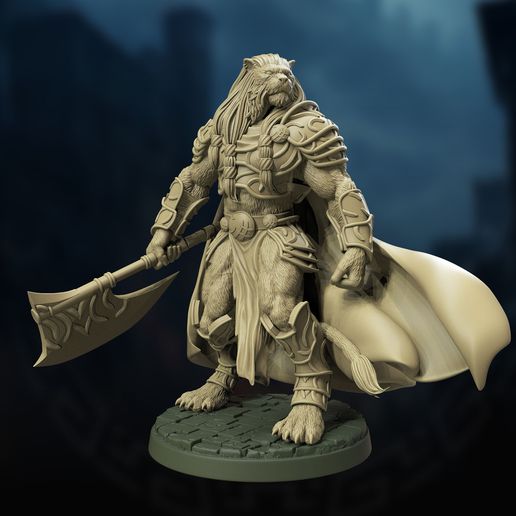 🌩️ Korrin Thunder Mane, Leonin Paladin・ 3D File for 3D printing・Cults