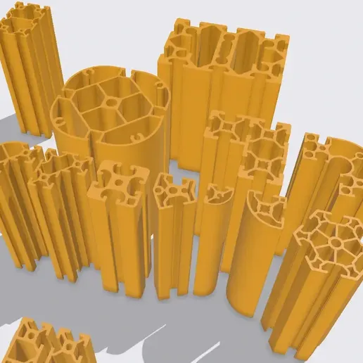 🖼️ Master Collection - V-Slot & T-Slot Extrusions・ STEP File for 3D printing・Cults