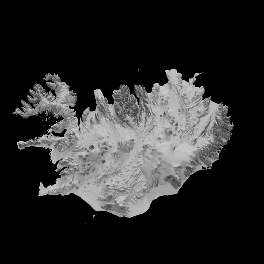 🗺️ Topographic Map of Iceland – 3D Terrain・ 3D File for 3D printing・Cults