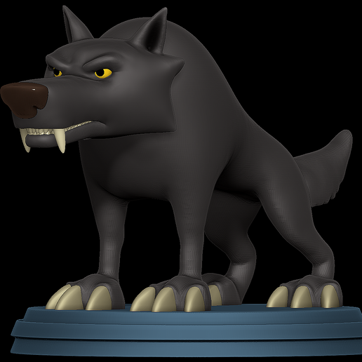 black animated wolf
