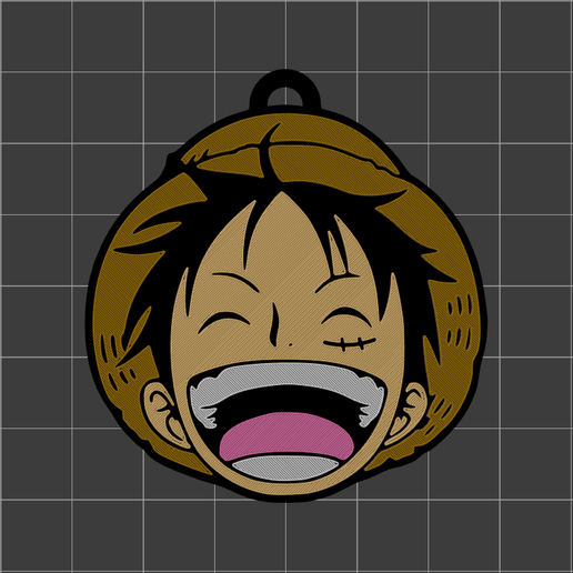 3MF file KEYCHAIN LUFFY SMILE (ONE PIECE) - CHAVEIRO LUFFY 🗝️ ・3D ...