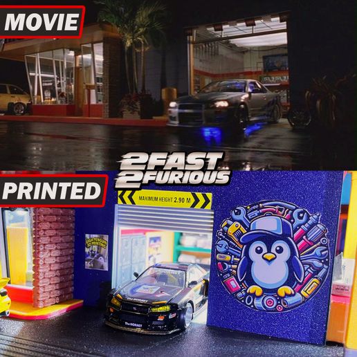 🥵 2 Fast 2 Furious Tej's Garage (For Hot Wheels & 1/64 Scale Cars)・Free ...