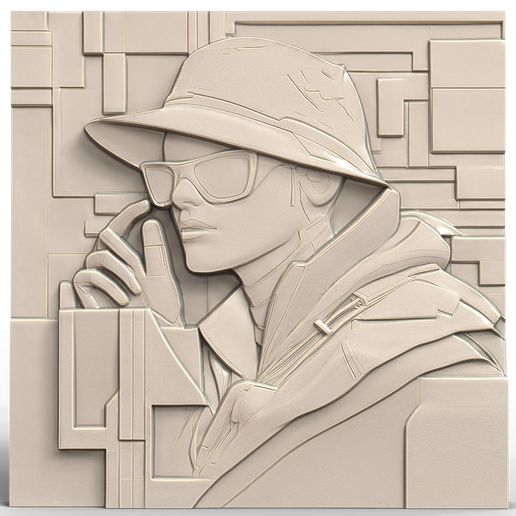 📁 3D Model STL File for CNC Router/Laser & 3D Printer Hacker in Square ...