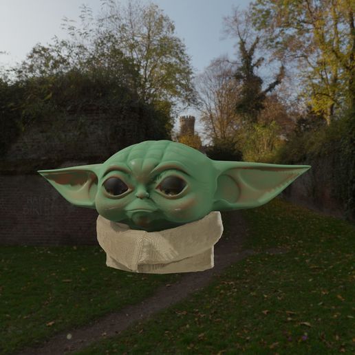 STL file Baby Yoda Grogu Statue Bust・3D print object to download・Cults
