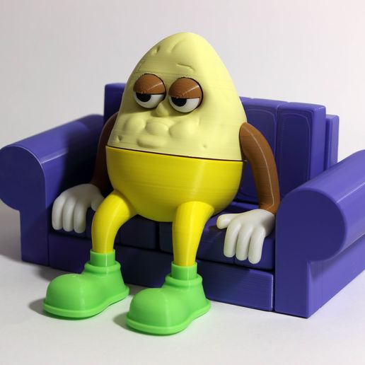 🛋️ Cartoon Couch Potato・Free STL File for 3D printing・Cults