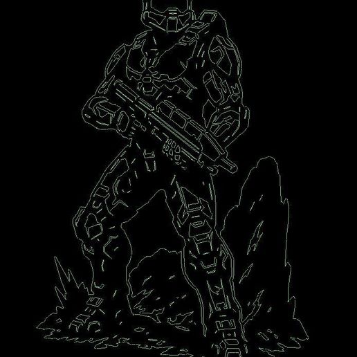 😇 Halo master chief DXF・ DXF File for CNC machining - Laser cutting・Cults