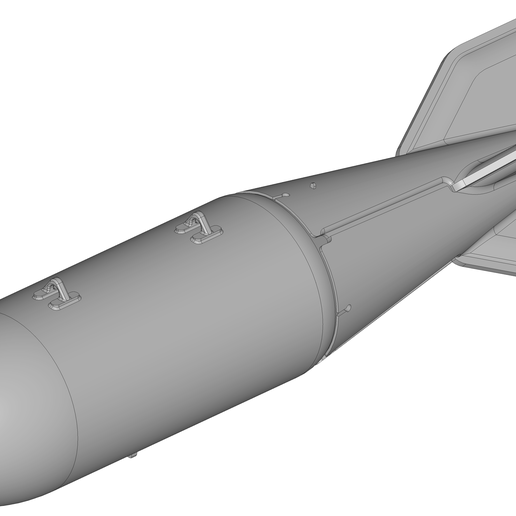 💣 AN-M64A1/AN-M128A1 (conical fin) GP bomb 1/48・ STL File for 3D ...