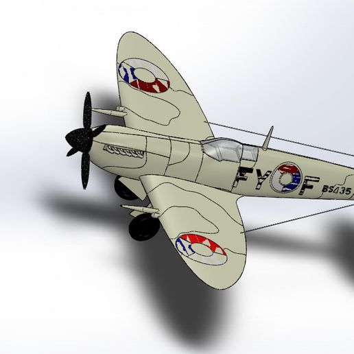 ️ SolidWorks Spitfire Fighter Plane – WWII Aircraft 3D Model・ STL File ...