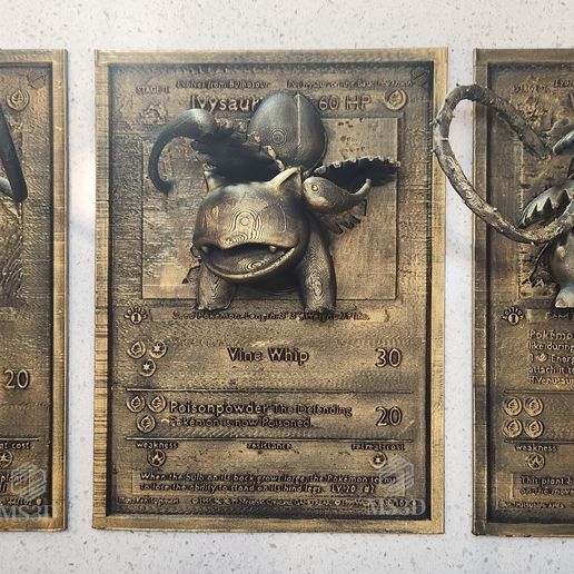 🎨 STL! Bundle Leaf Evolution Pokémon card 4D wall art.・ 3D File for ・Cults