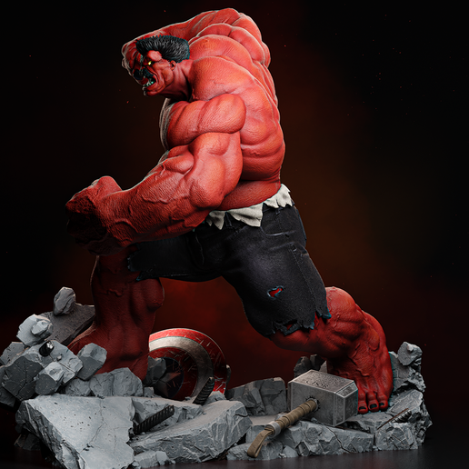 👾 Red Hulk - Fullsize・ 3D File for 3D printing・Cults