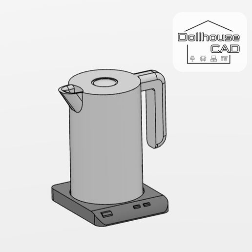 🔪 Dollhouse Kitchen Modern Kettle 1:12 Scale・Free STL File for 3D ...