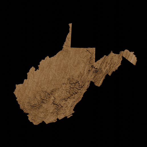🗺️ Topographic Map of West Virginia – 3D Terrain・ 3D File for 3D ...