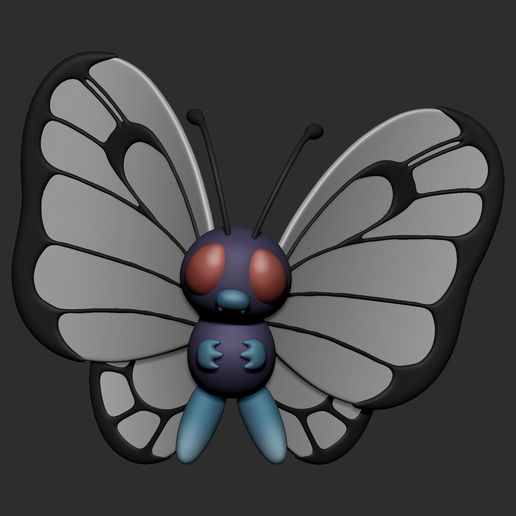 🐉 Pokemon - Butterfree with 2 poses ( Pre Supported)・ STL File for ・Cults