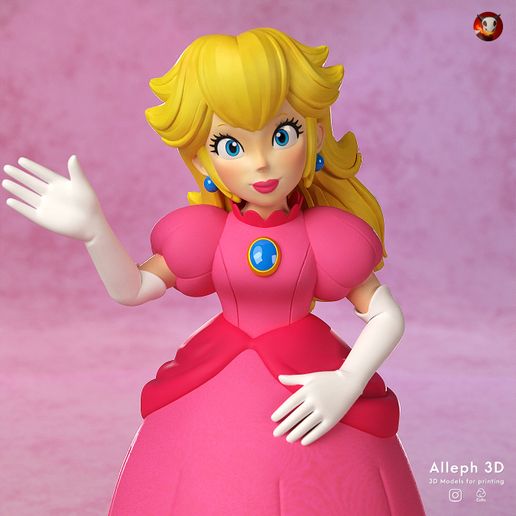 👸 PRINCESS PEACH ( with cuts )・ STL File for 3D printing・Cults