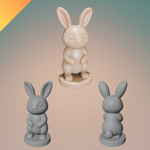🐇 Cute Bunny Rabbit Figure – STL, OBJ, GLB – 3D Printable Animal ...