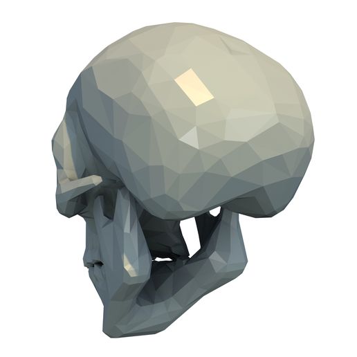 💀 Skull Low Poly・ STL File for 3D printing・Cults