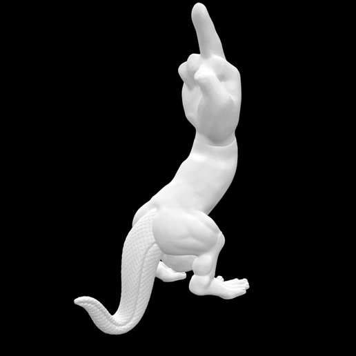 🦖 Middle Finger Dinosaur・ STL File for 3D printing・Cults