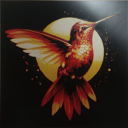 🔥 Lámina 3D - Colibrí de fuego・Archivo STL para Impresión 3D・Cults