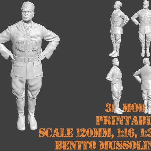 🌆 Modèle d'impression 3D de Benito Mussolini (Figure 2)・Fichier STL ...