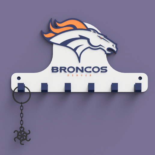 🏈 Denver Broncos NFL KEYS HOLDER WALL・ STL File for 3D printing・Cults