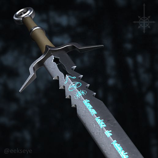 3D file Witcher 4, Zireael Sword, Ciri Silver Sword 🗡️ ・3D printer design to download・Cults