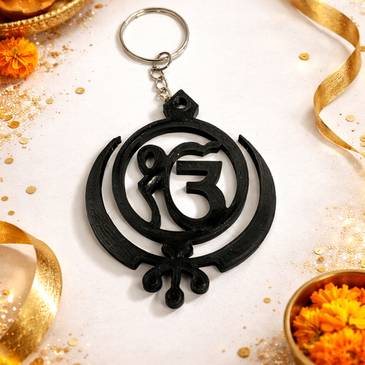 🗝️ Khanda keychain, Sikhism・ 3MF File for 3D printing・Cults