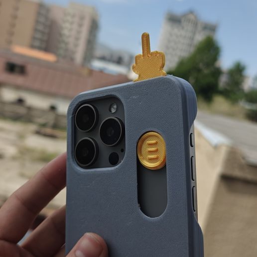 📱 iPhone 15 Series - Sliding Middle Finger Case・ STL File for 3D ...