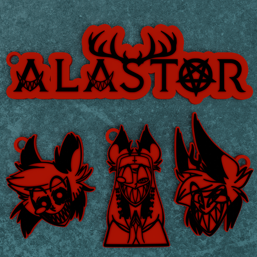 🏨 Hazbin Hotel - ALASTOR exclusive Keychain Pack・ STL File for 3D ...