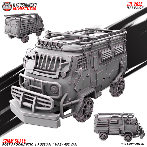 🚐 Post Apocalyptic | Russian | UAZ - 452 Van・ 3D File for 3D printing・Cults