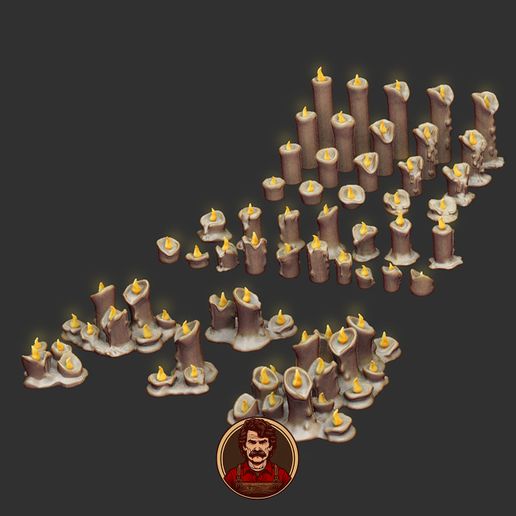 🔥 Candles Pack・ STL File for 3D printing・Cults