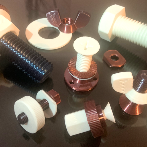 ⚙️ STL Hardware Parts - Imperial Nuts Bolts & Washers・Free STL File for ...