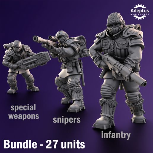 💂 Infantry Bundle. Stormworn Troops. Imperial Guard・ 3D File for 3D ...