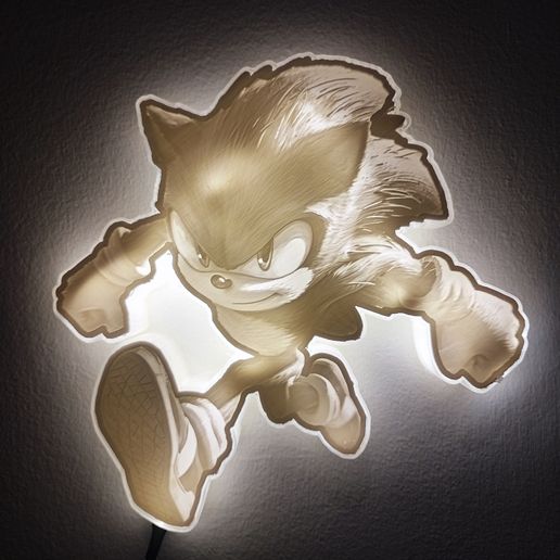 STL file Sonic Lithophane 🔦 ・3D print design to download・Cults