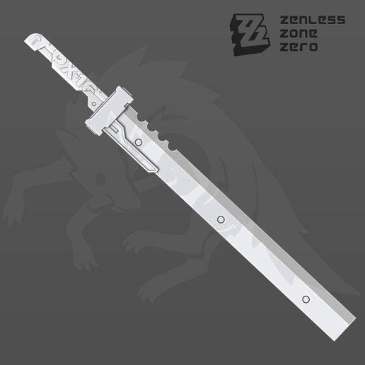 OBJ file Zenless Zone Zero Soldier 11 sword weapon ZZZ 3d model for ...
