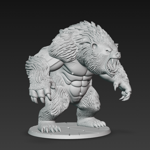 🐻 Frenzied Dire Bear Monster | Towering Fantasy Beast Miniature・ STL ...
