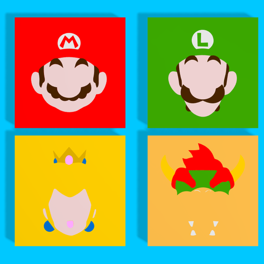 3D file Pack 4 Mario Bross Theme Frames 🪞 ・3D printable model to ...