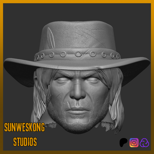 😵 John Marston Red Dead Redemption 1 Headsculpt・ STL File for 3D ...