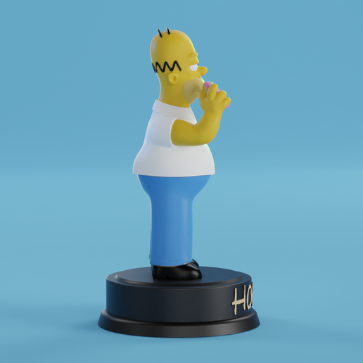 3D file Homer Simpson with donut 👾 ・Template to download and 3D print・Cults